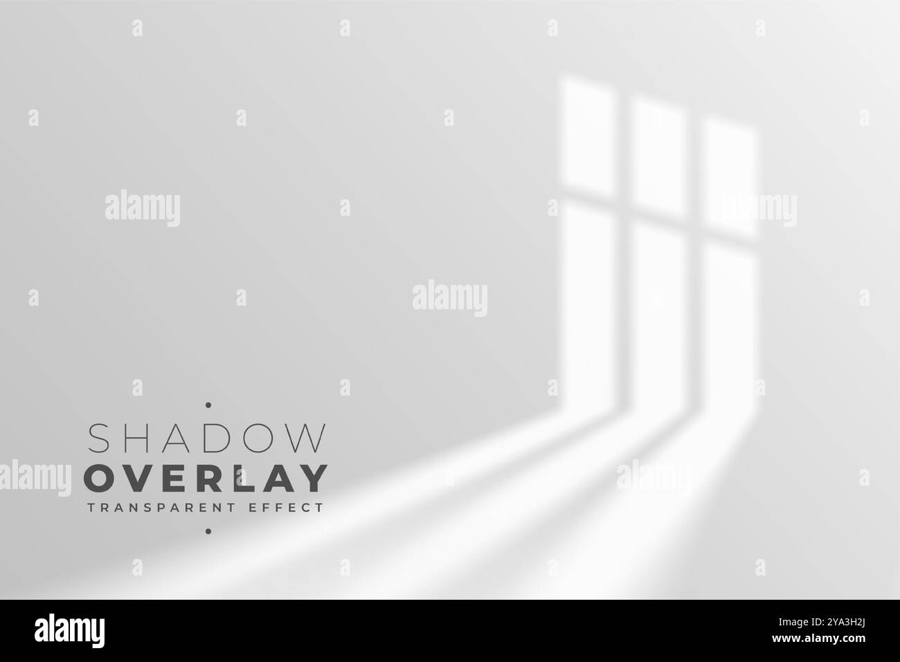 realistic long window light and shadow overlay on flat surface Stock ...