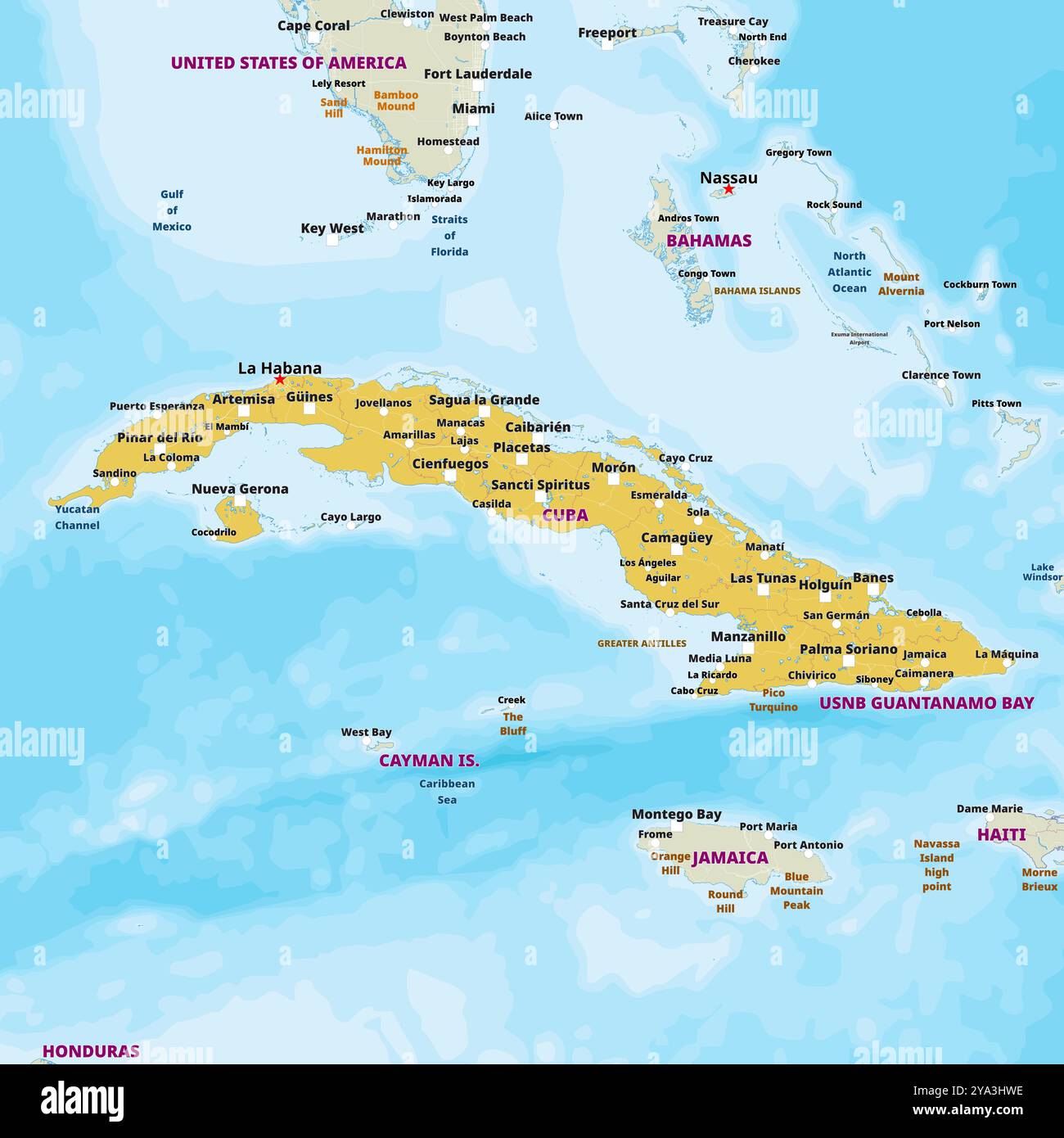 Simple political map of Cuba Stock Vector Image & Art - Alamy