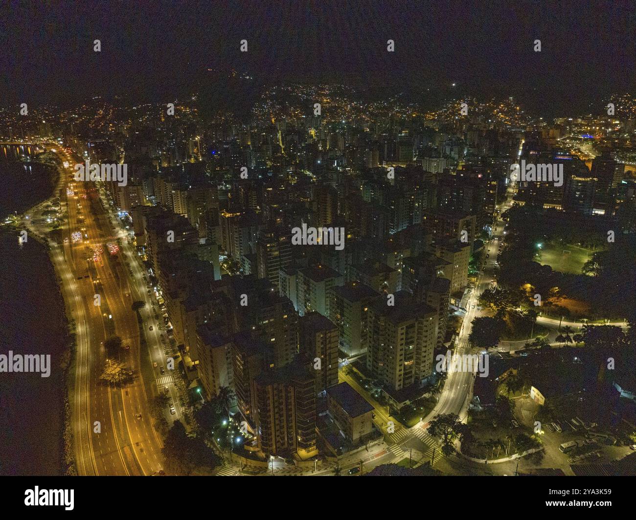 Aerial view night time long hi-res stock photography and images - Alamy