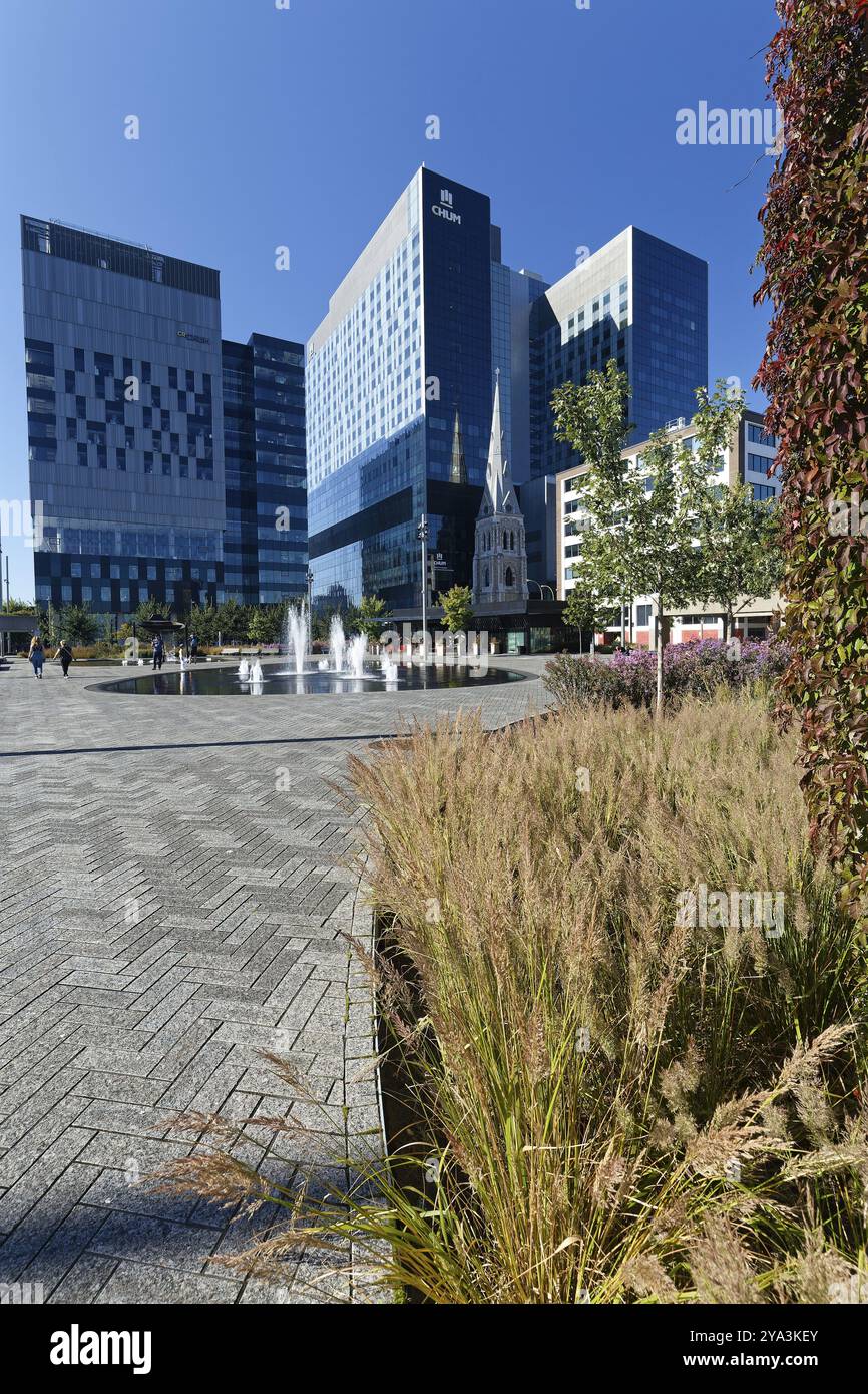 Architecture, square with modern clinic buildings, Montreal, Province ...