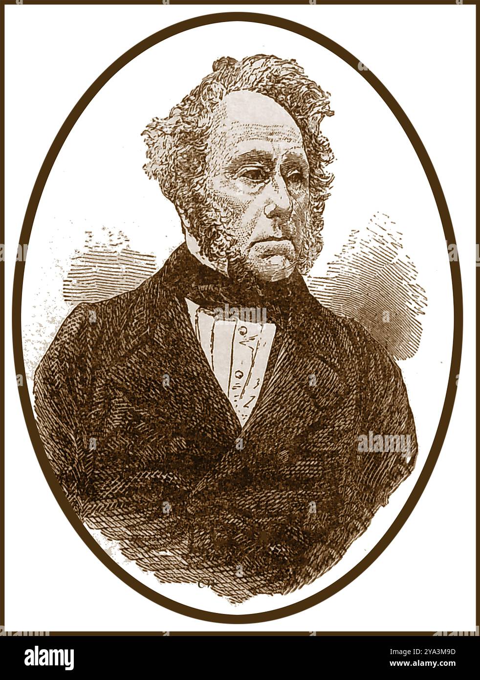 A 19th century portrait of British statesman Viscount Henry John Temple ...