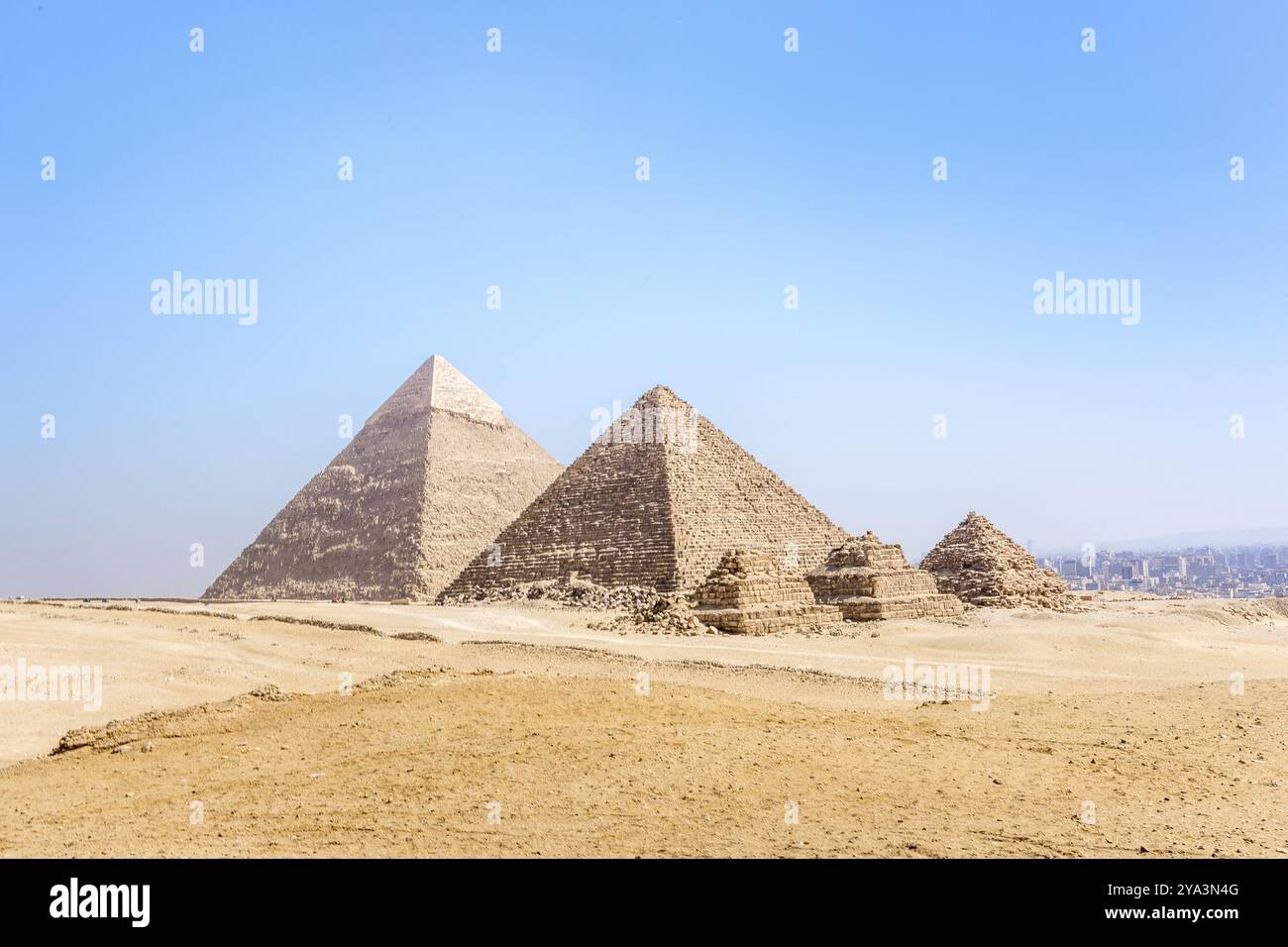 The pyramids at Giza in Egypt Stock Photo - Alamy