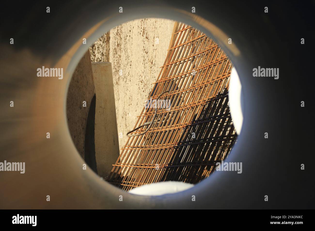 Construction looking through pipe hi-res stock photography and images ...