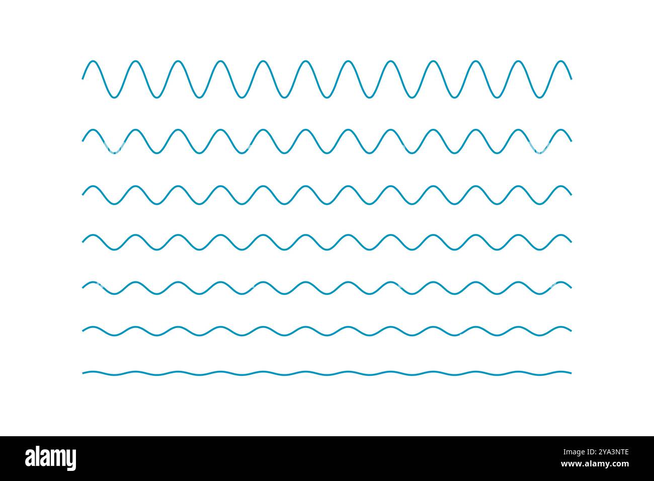 set of blue wavy zigzag lines pattern in different frequency vector Stock Vector Image & Art - Alamy