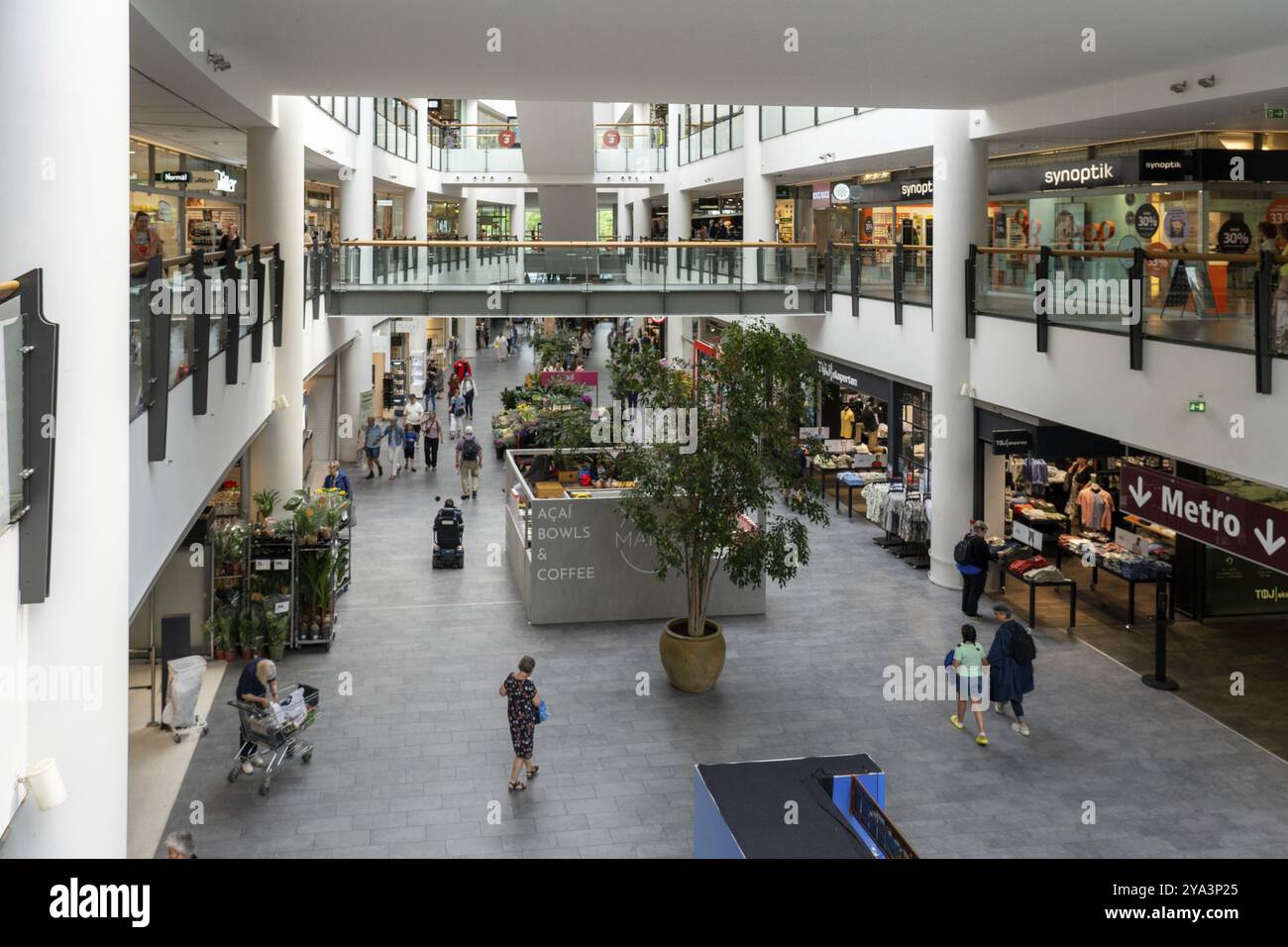 Copenhagen, Denmark, June 30, 2023: People inside the shopping mall ...