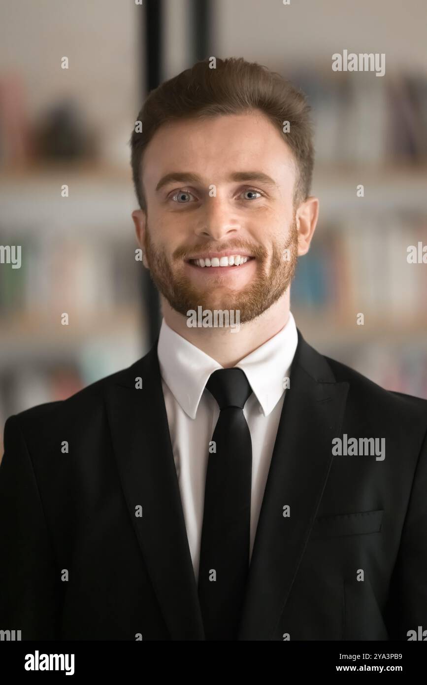 Positive young Caucasian executive, CEO, business owner man ...