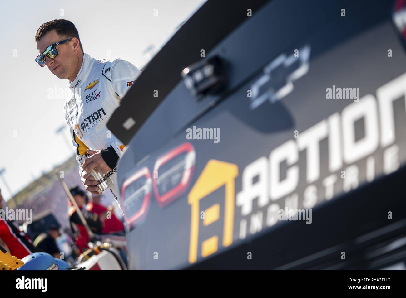AJ Allmendinger takes to the track to practice for the Call811.com ...