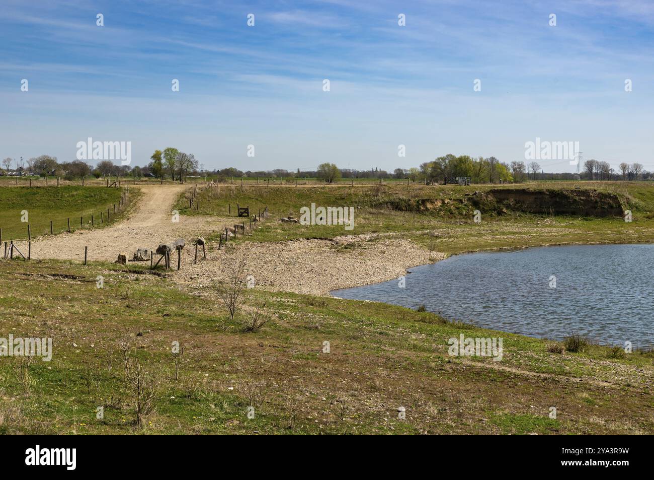Nature reserve with natural flood plain of the river Maas, Maasmechelen ...