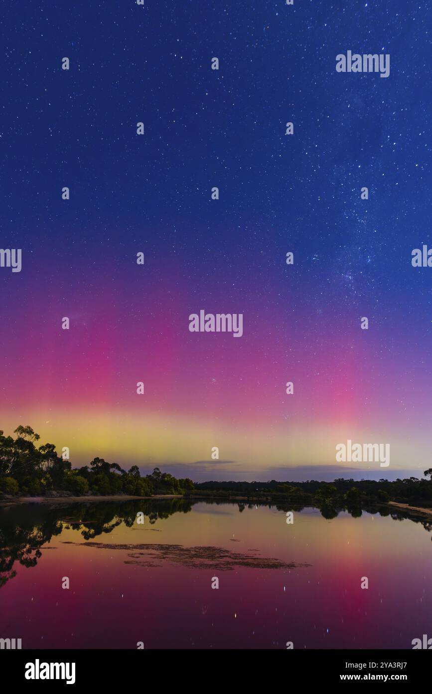 MELBOURNE, AUSTRALIA, AUGUST 12: Increased solar activity results in the Aurora Australis being ...