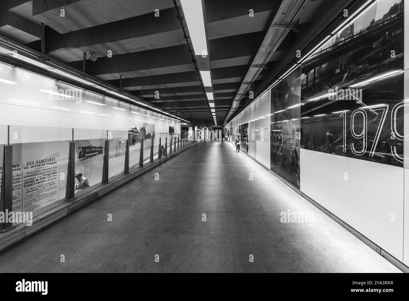Koekelberg, Brussels Capital Region, Belgium, 09 25 2019 The pedestrian ...