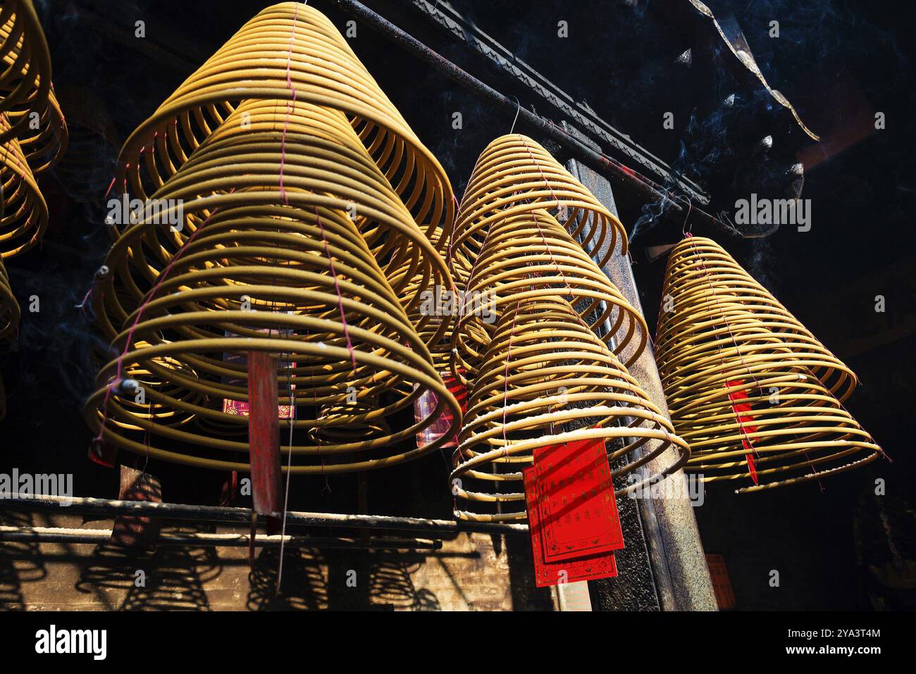 Chinese incense coils burning in a-ma temple in macao china Stock Photo ...