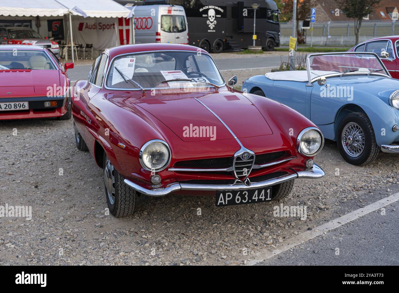 Copenhagen, Denmark, August 02, 2024: A red Alfa Romeo Giulia SS ...