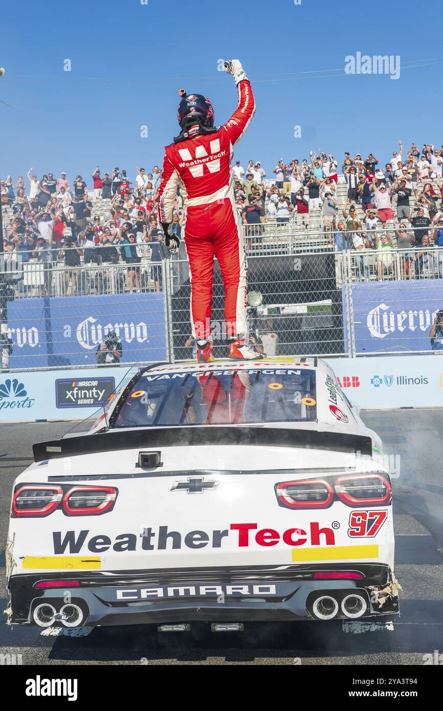 NASCAR Xfinity Series driver, Shane van Gisbergen celebrates his win ...