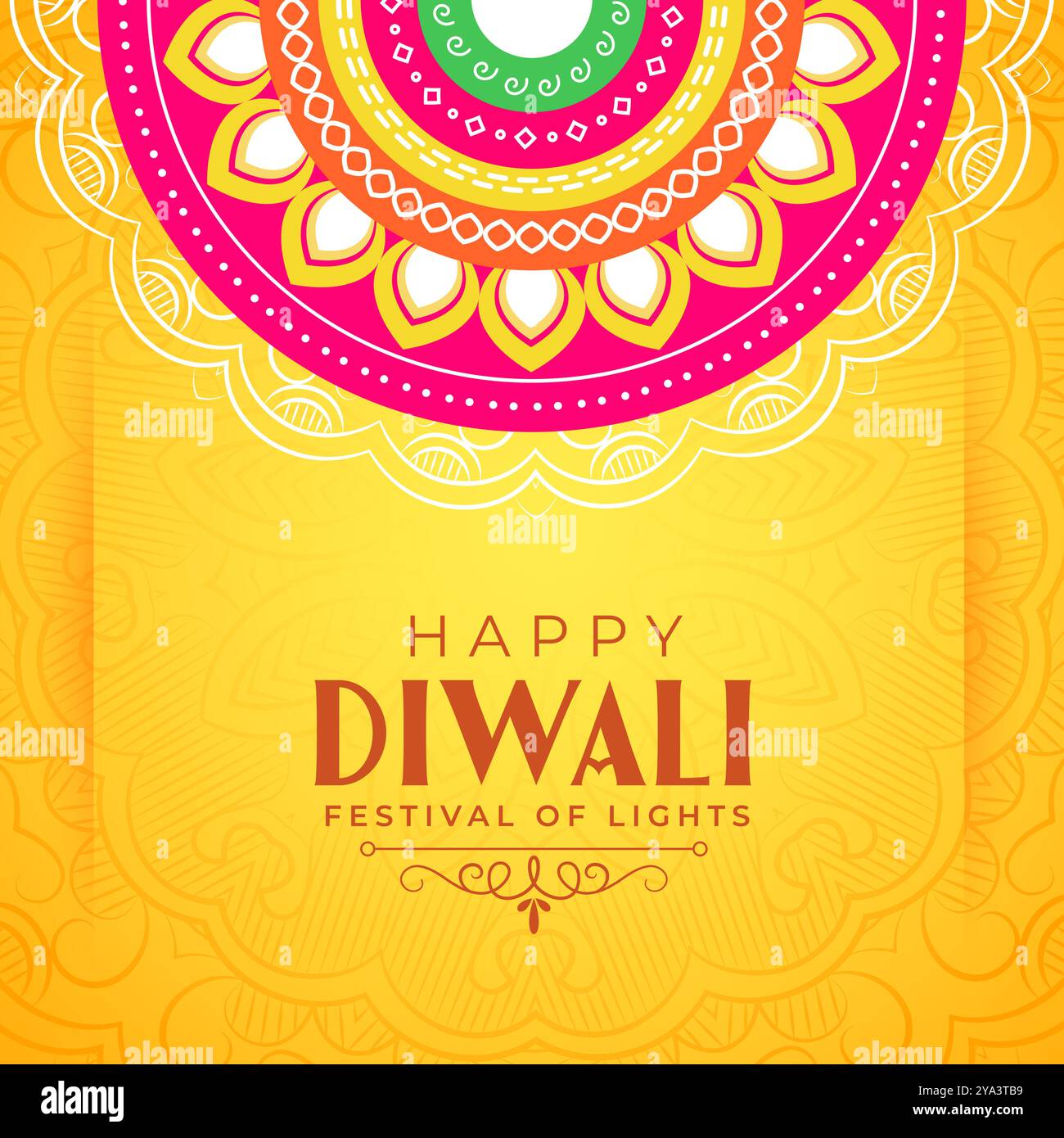 decorative happy diwali 2024 wishes rangoli background vector Stock ...