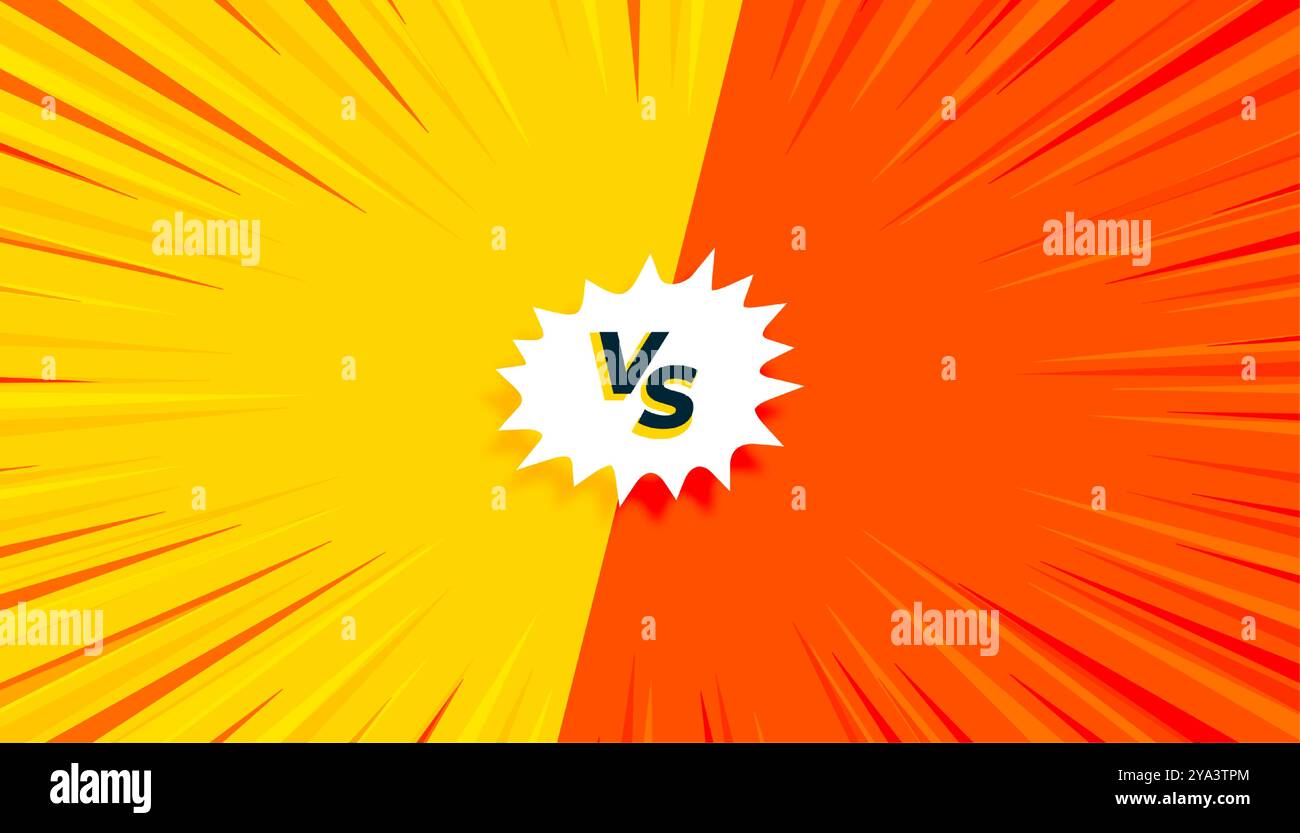 eye catching dual clash versus vs radial poster in comic art vector ...