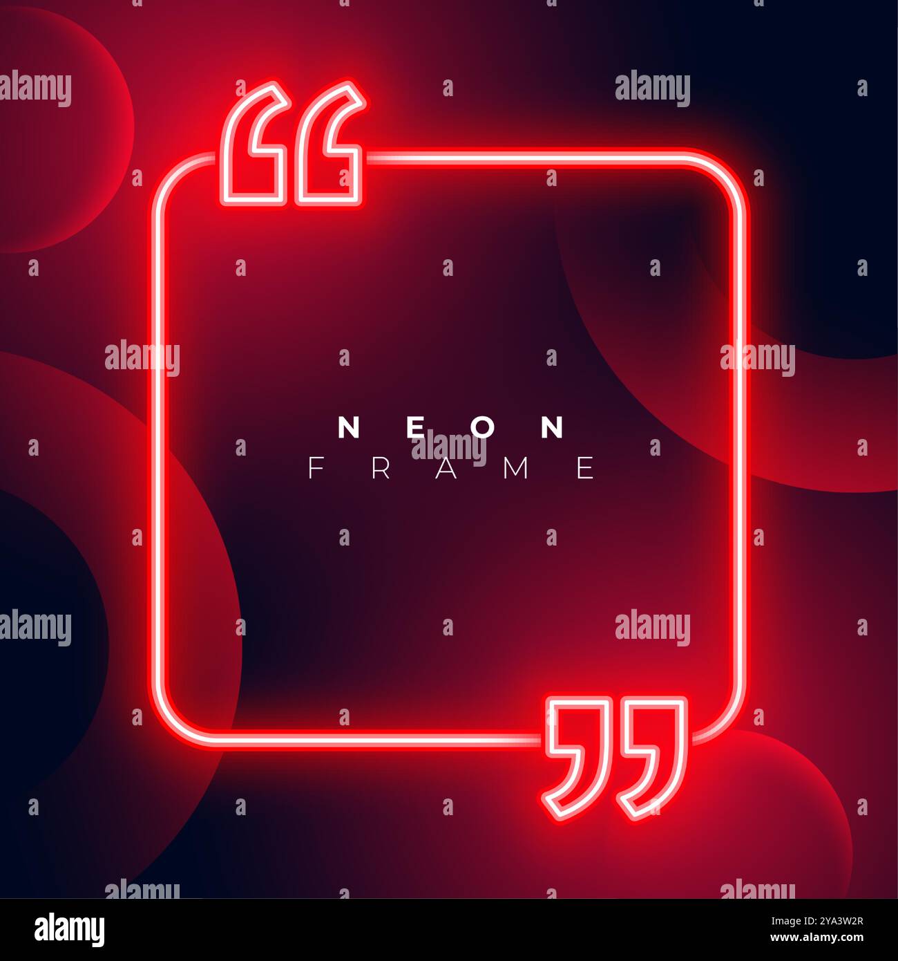 glowing red neon frame with quotation mark design vector Stock Vector ...