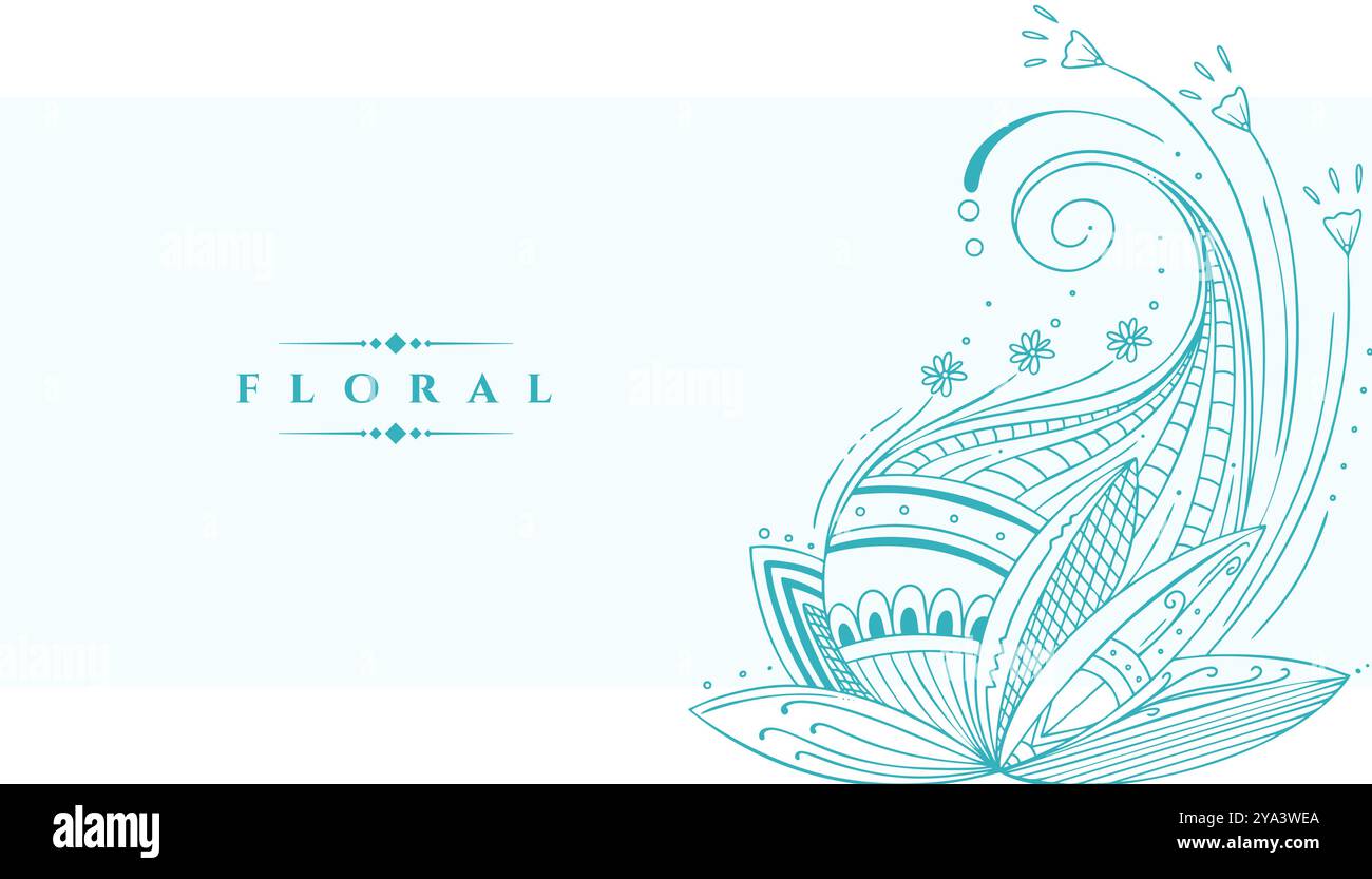 hand drawn classic flower background design vector Stock Vector Image ...