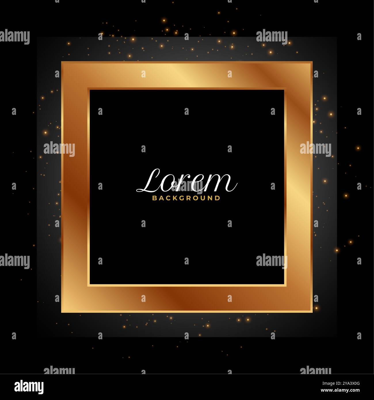 decorative and modern golden empty frame dark background vector Stock ...