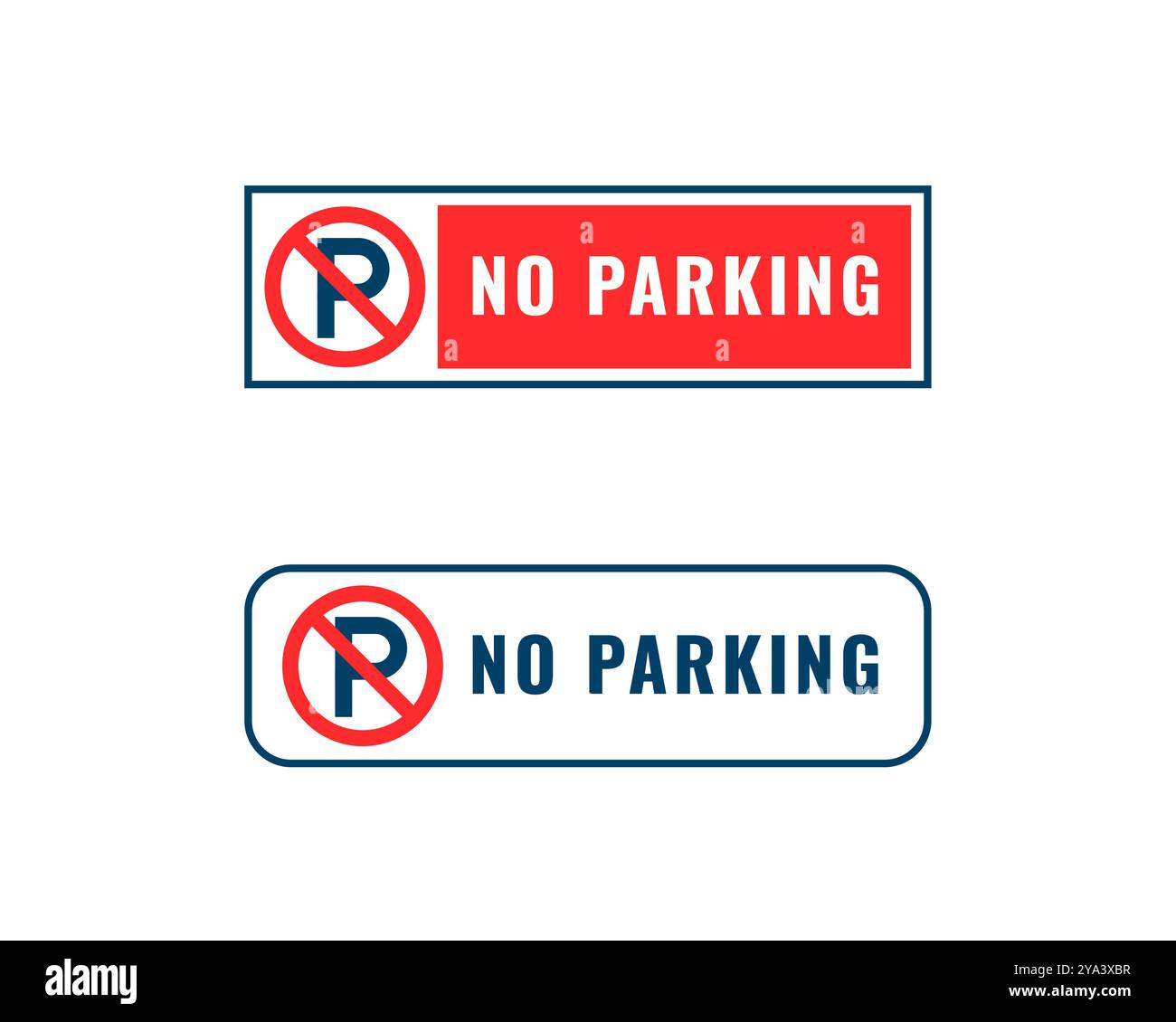 set of no parking or stopping zone sign design vector Stock Vector ...
