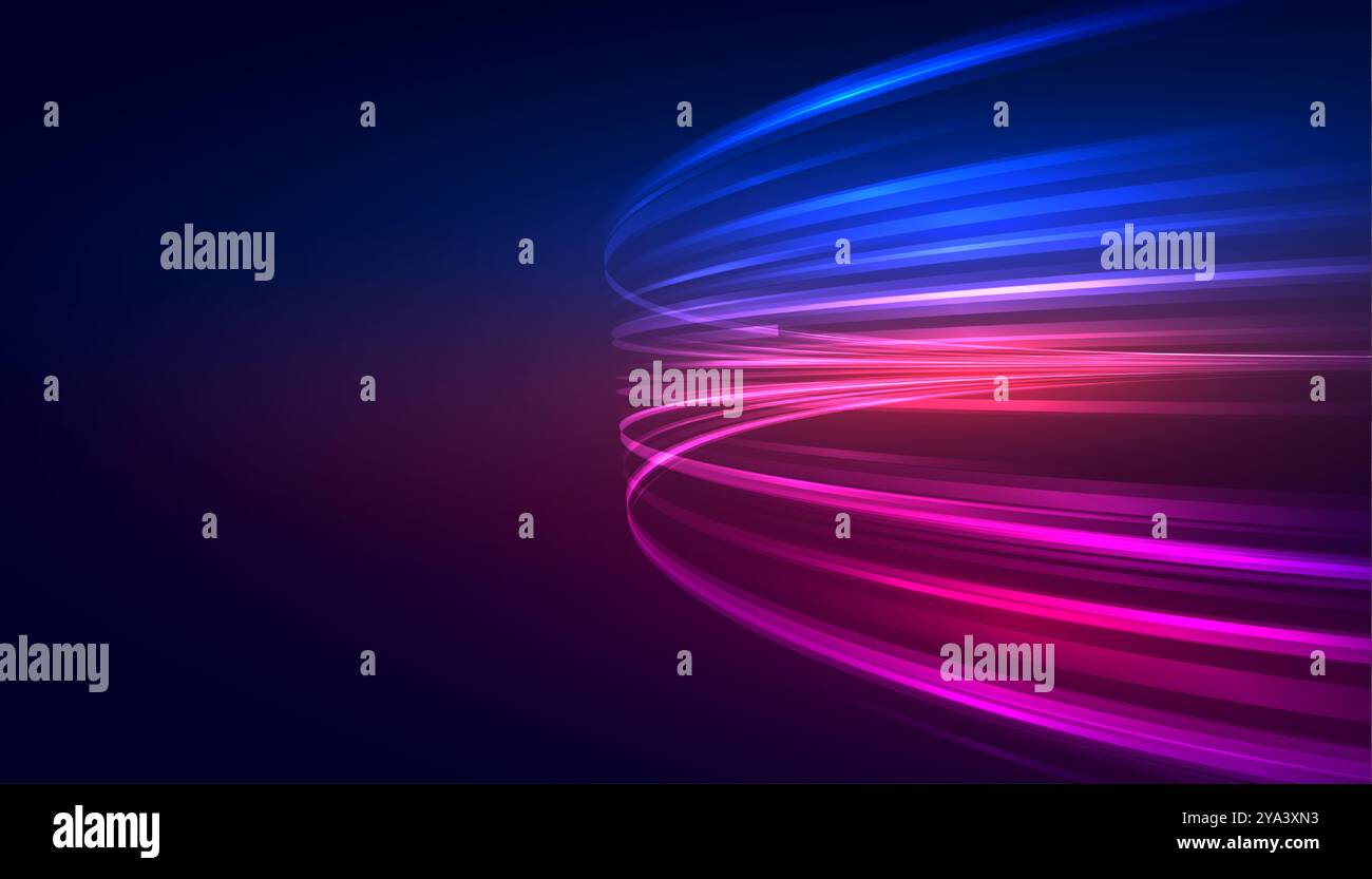 beautiful light trails with long exposure techniques vector Stock ...