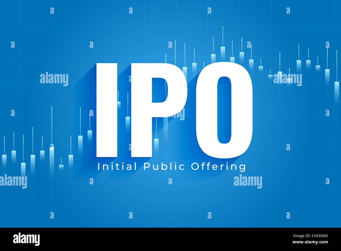 ipo initial public offer concept background with financial graph vector ...