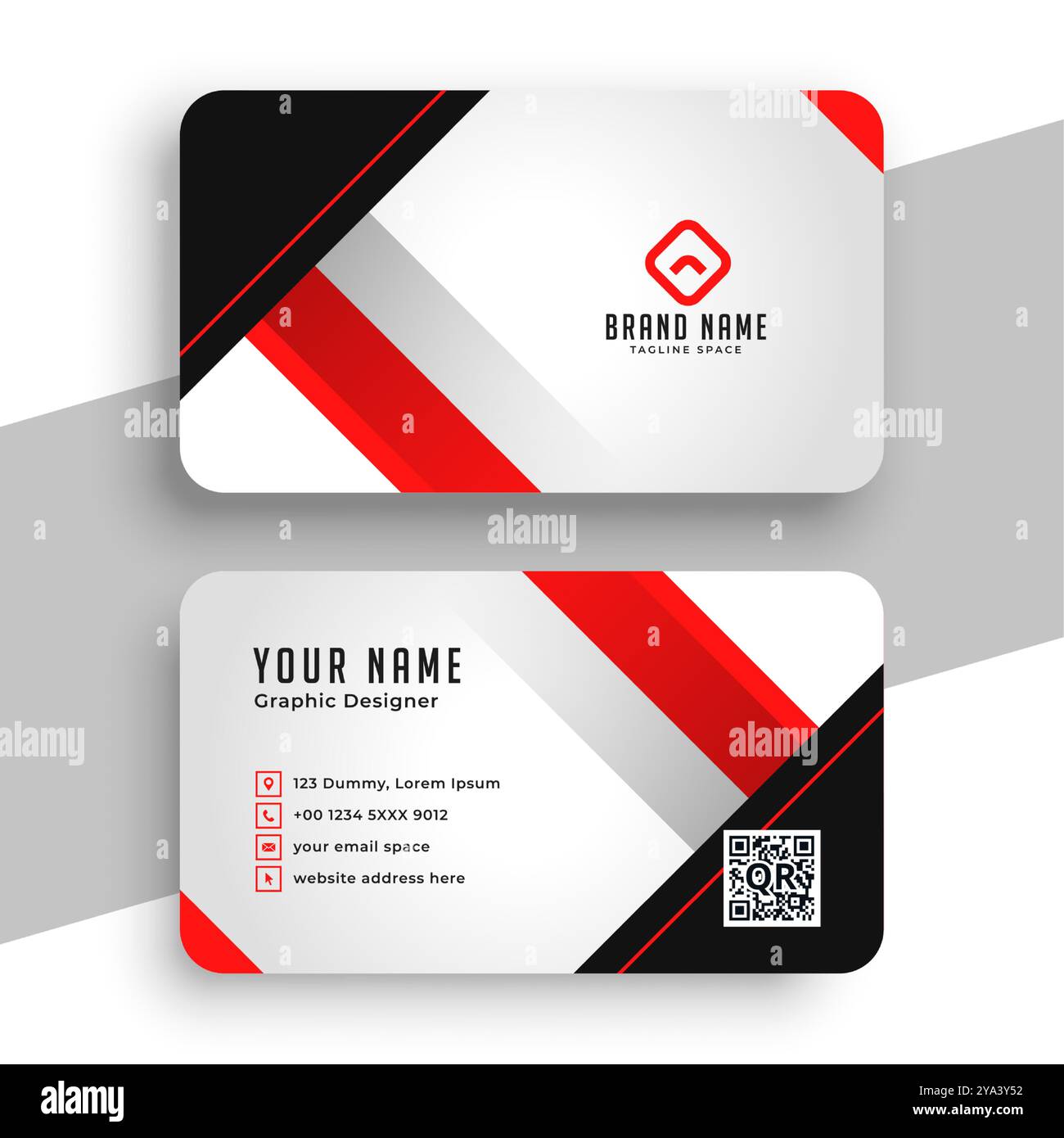 eye catching professional business card layout for office contact ...