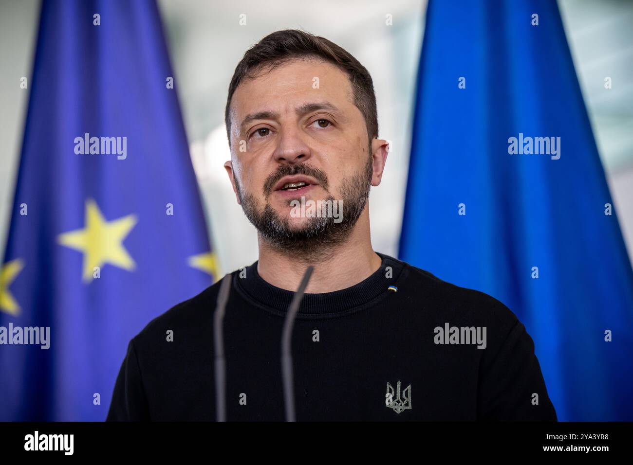 Berlin, Germany. 11th Oct, 2024. Ukrainian President Volodymyr Zelensky ...