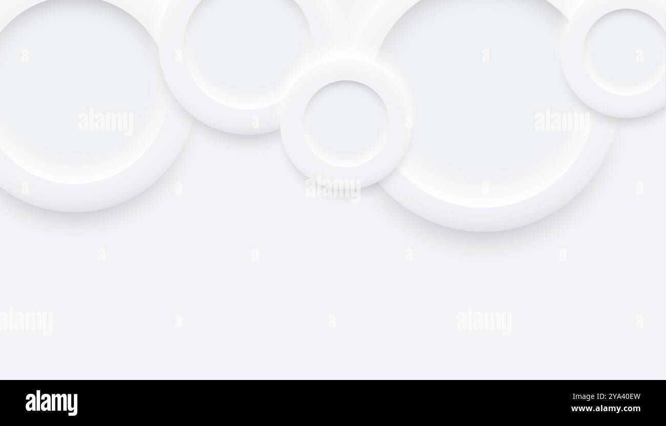 geometric round shape on white neumorphic banner vector Stock Vector ...