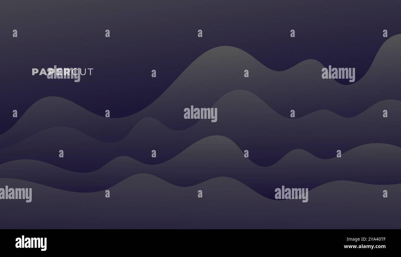 3d style paper layered cutout wallpaper for modern backdrop vector ...