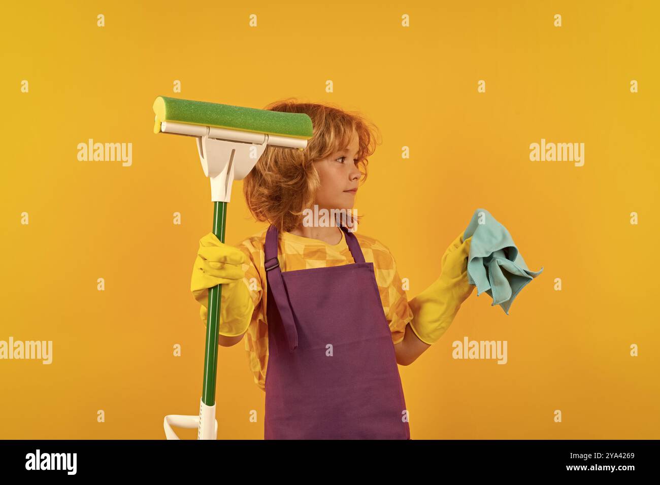 Housekeeping, home chores. Children helping with housekeeping, cleaning ...