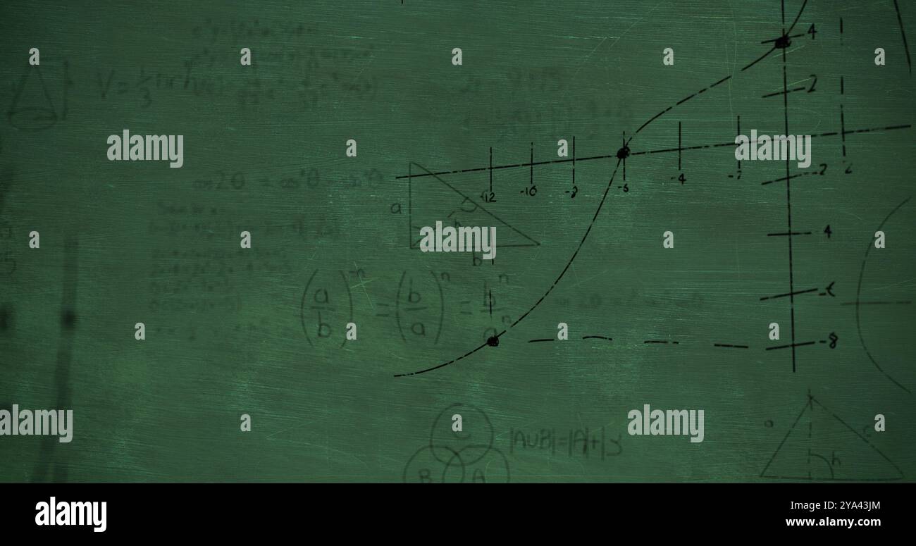 Image of layers of handwritten mathematical calculations in black ...