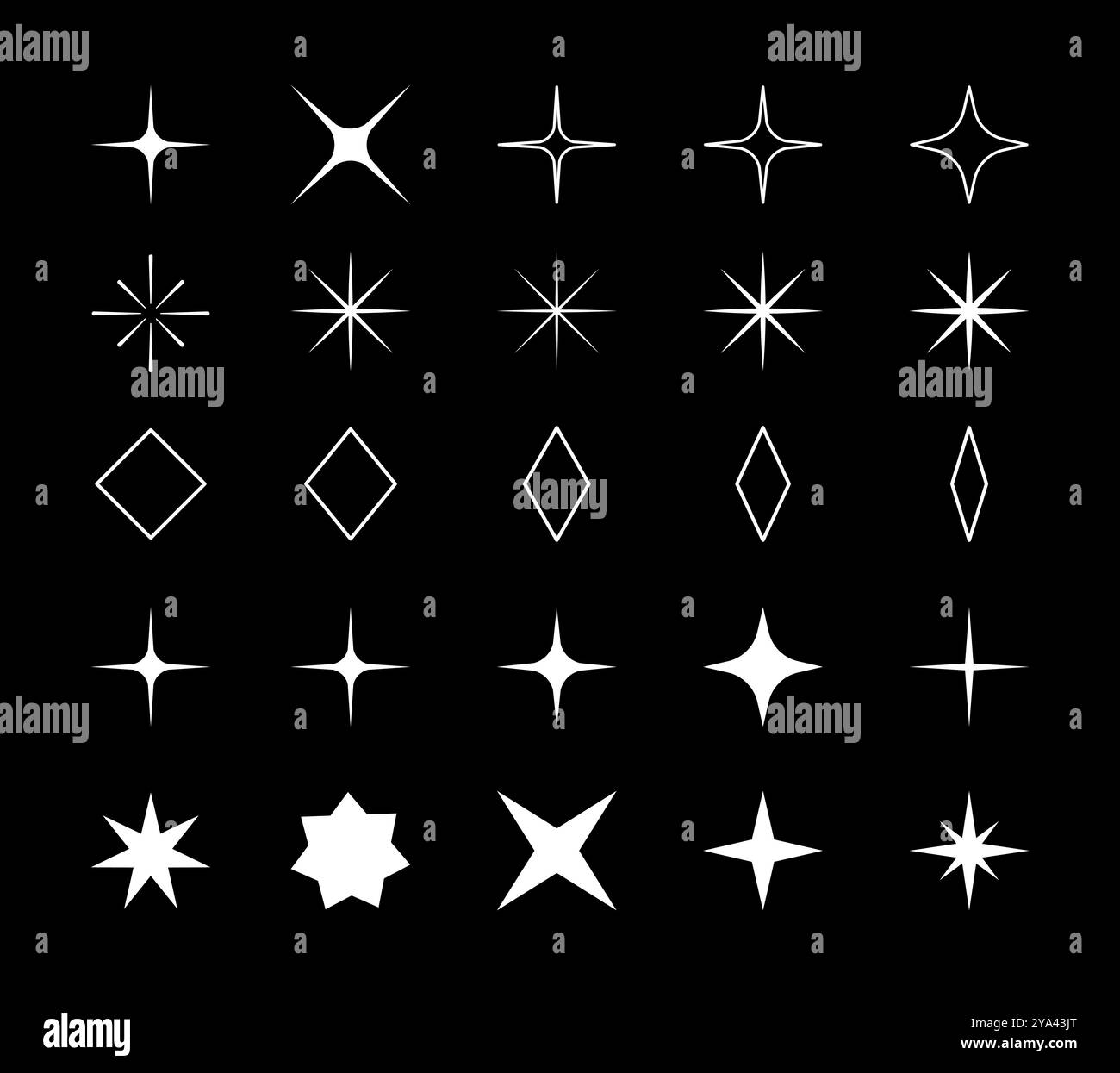 abstract brutalist y2k figure symbol in set vector Stock Vector Image ...