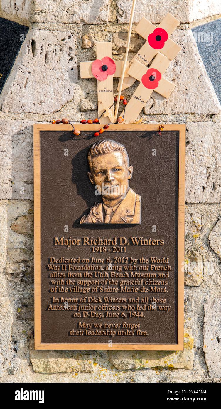 Major Richard D. Winters Monument at Sainte-Marie-du-Mont in Normandy ...
