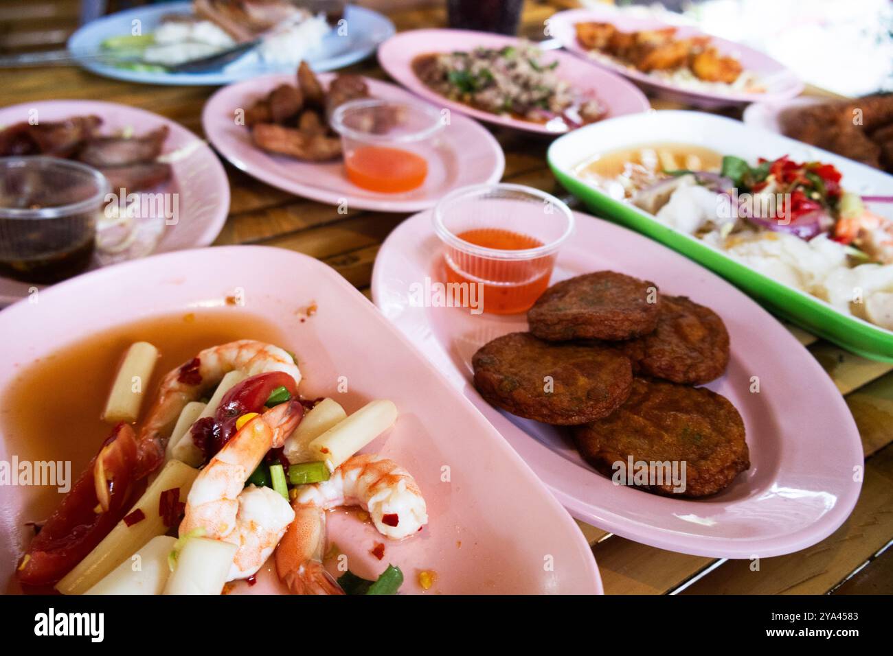 Traditional thai fusion food and cultural cuisine meal set thai style ...