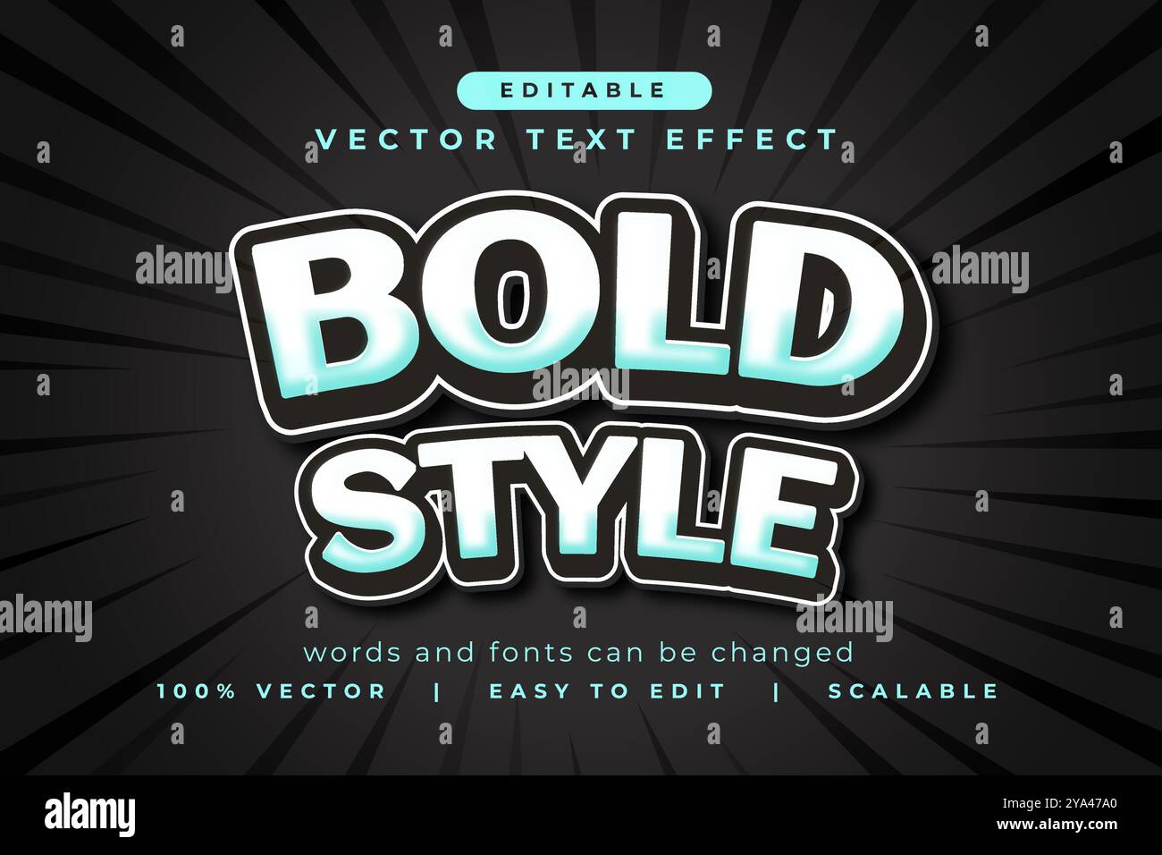 bold style text effect dark template design vector Stock Vector Image ...
