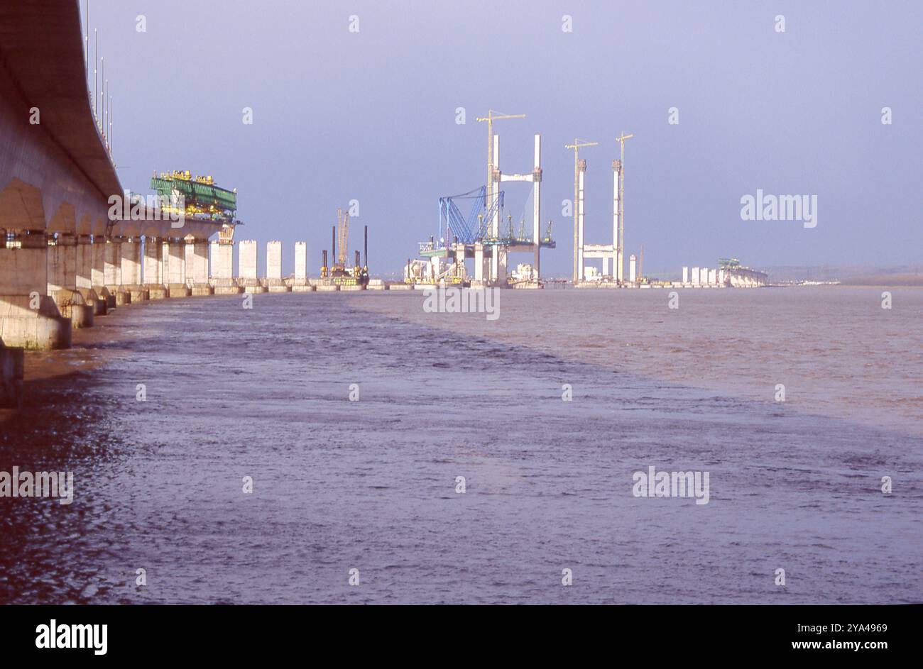 Second Severn crossing towers viaduct sections and viaduct gantry Stock ...