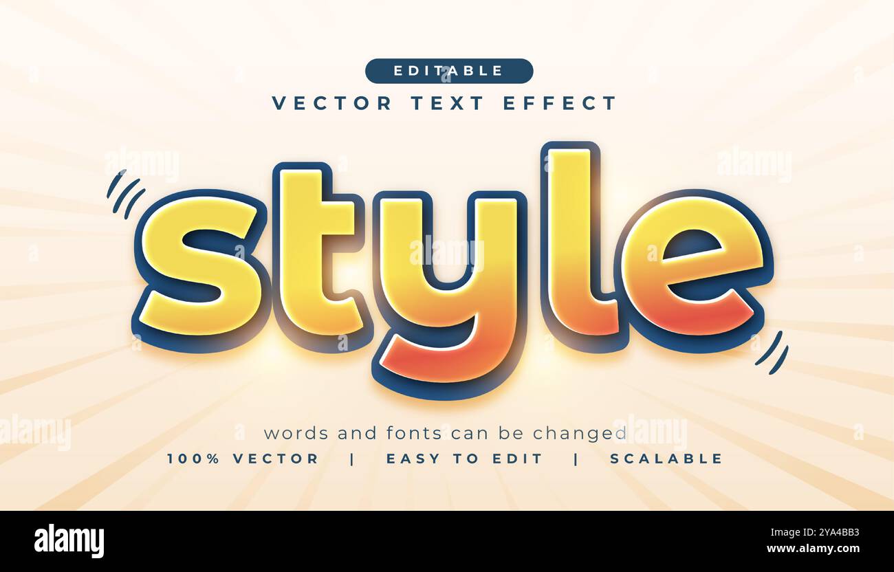 customizable style text effect mockup for modern title vector Stock ...