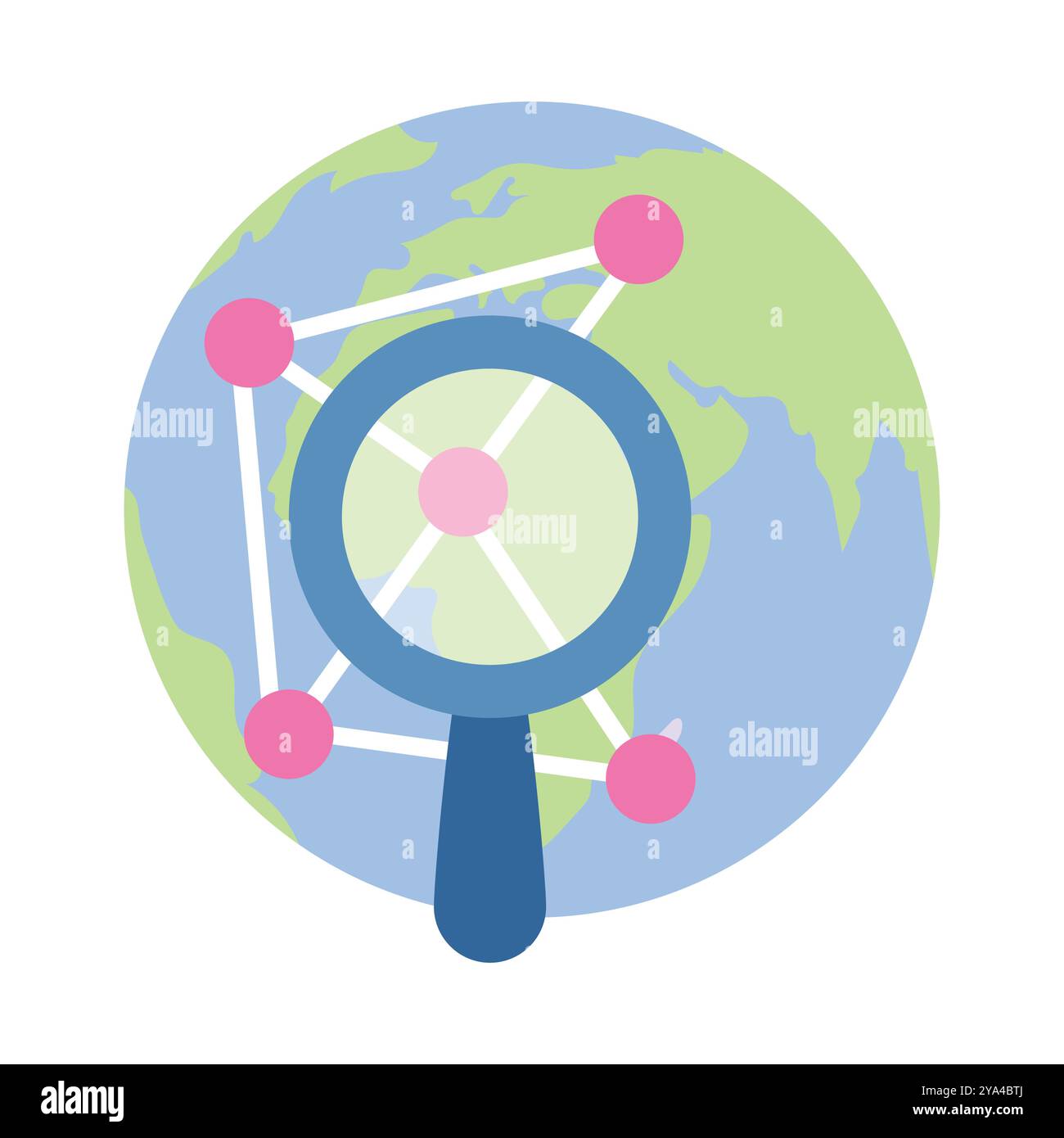 Visually appealing network searching flat style icon, easy to use and ...