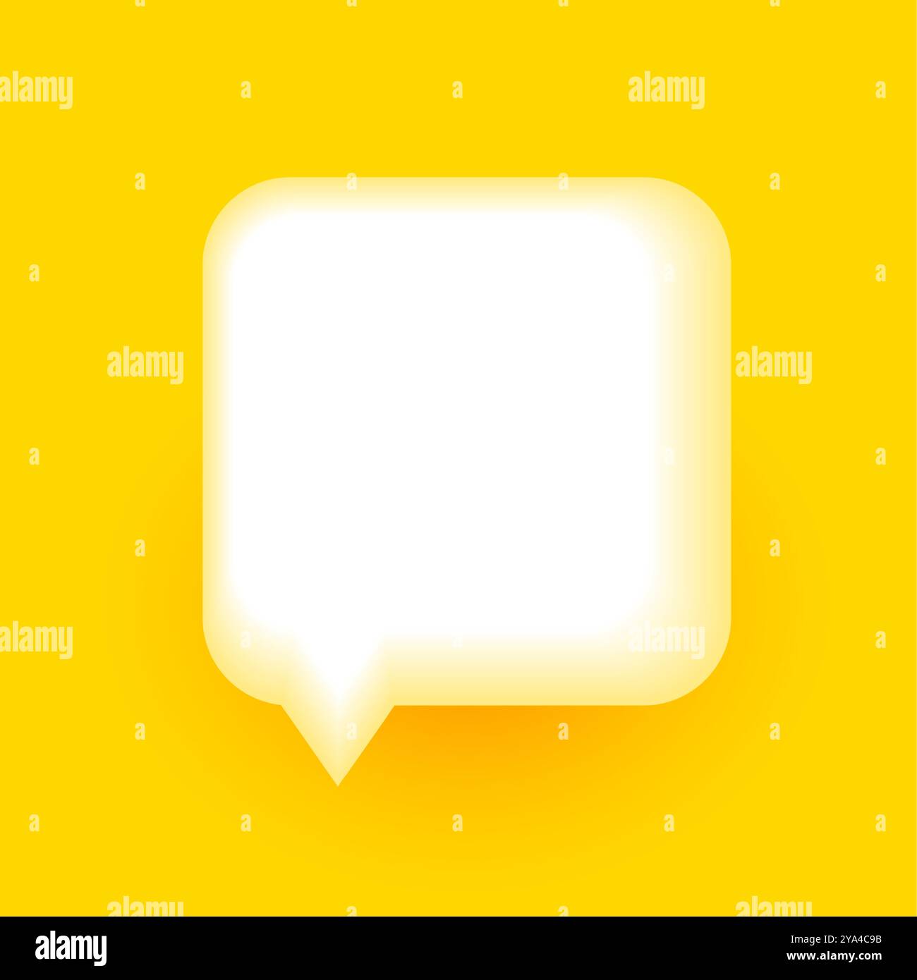 3d style chat box yellow template for web communication or information ...