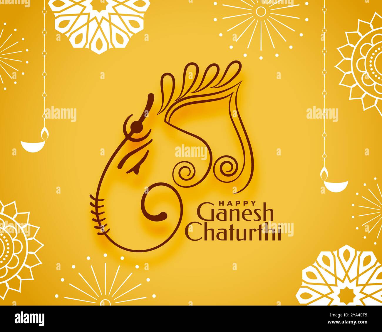 happy genesh chaturthi greeting background for social media post vector ...