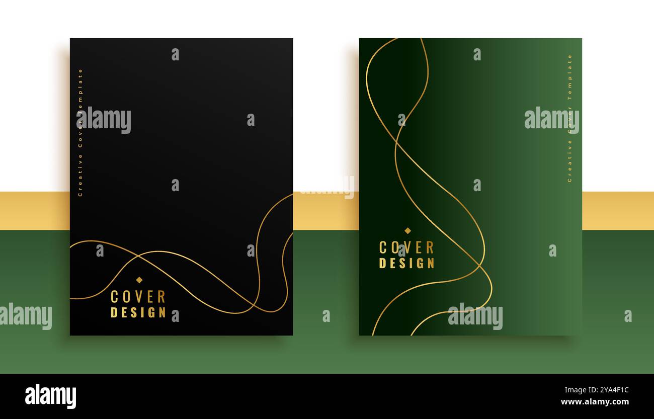 Green gold book cover Stock Vector Images - Alamy