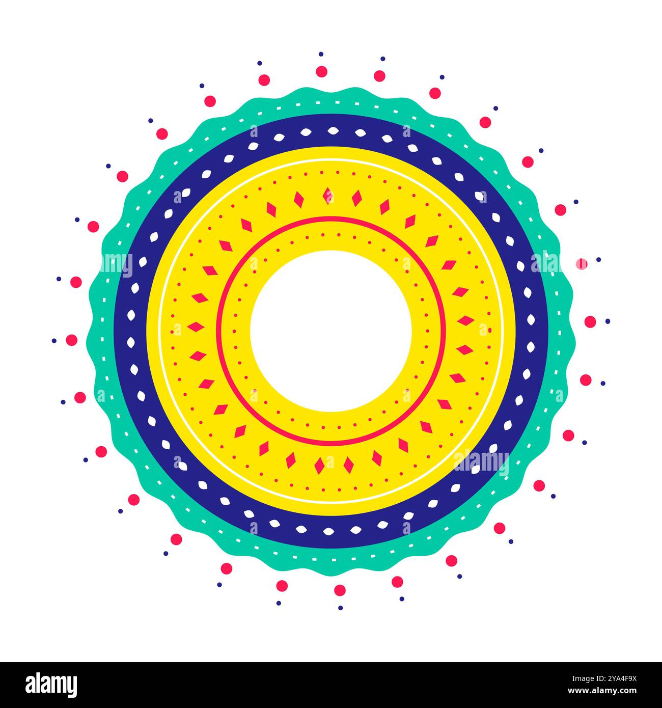 indian style ethnic circular mandala rangoli design vector Stock Vector ...