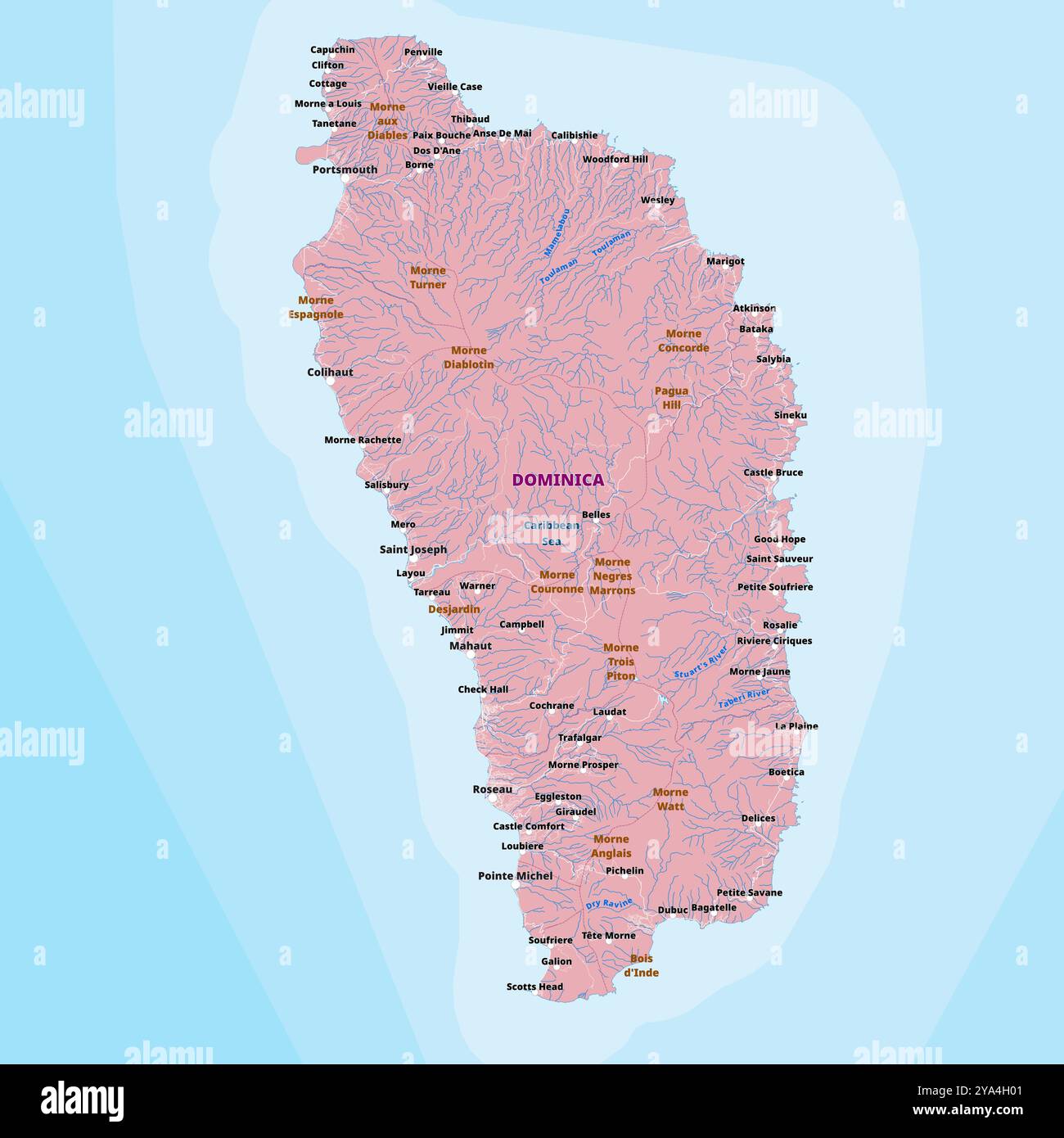 Simple political map of Dominica Stock Vector Image & Art - Alamy
