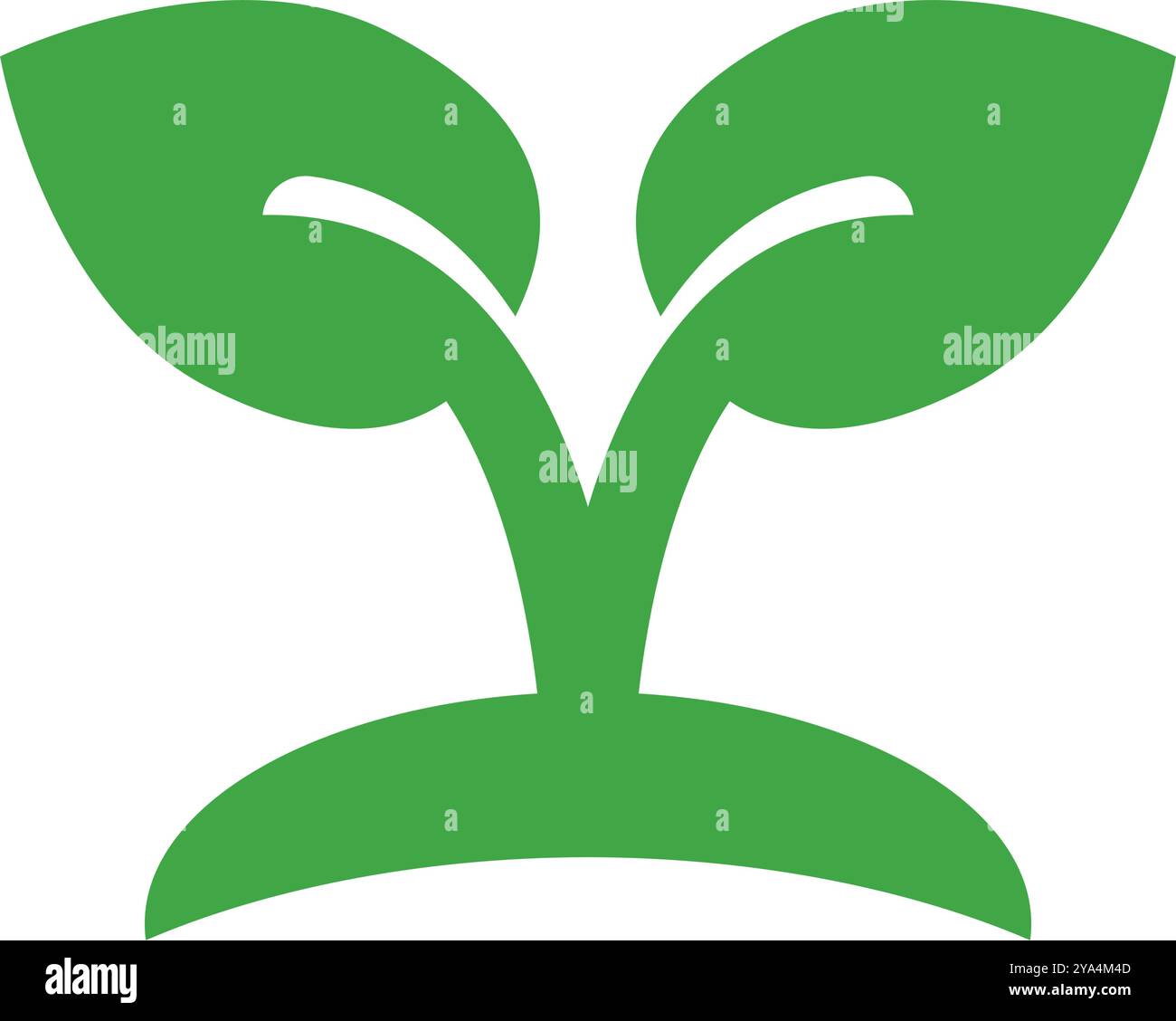 Bud growing from soil Icon. Environment symbol. Editable vector Stock ...