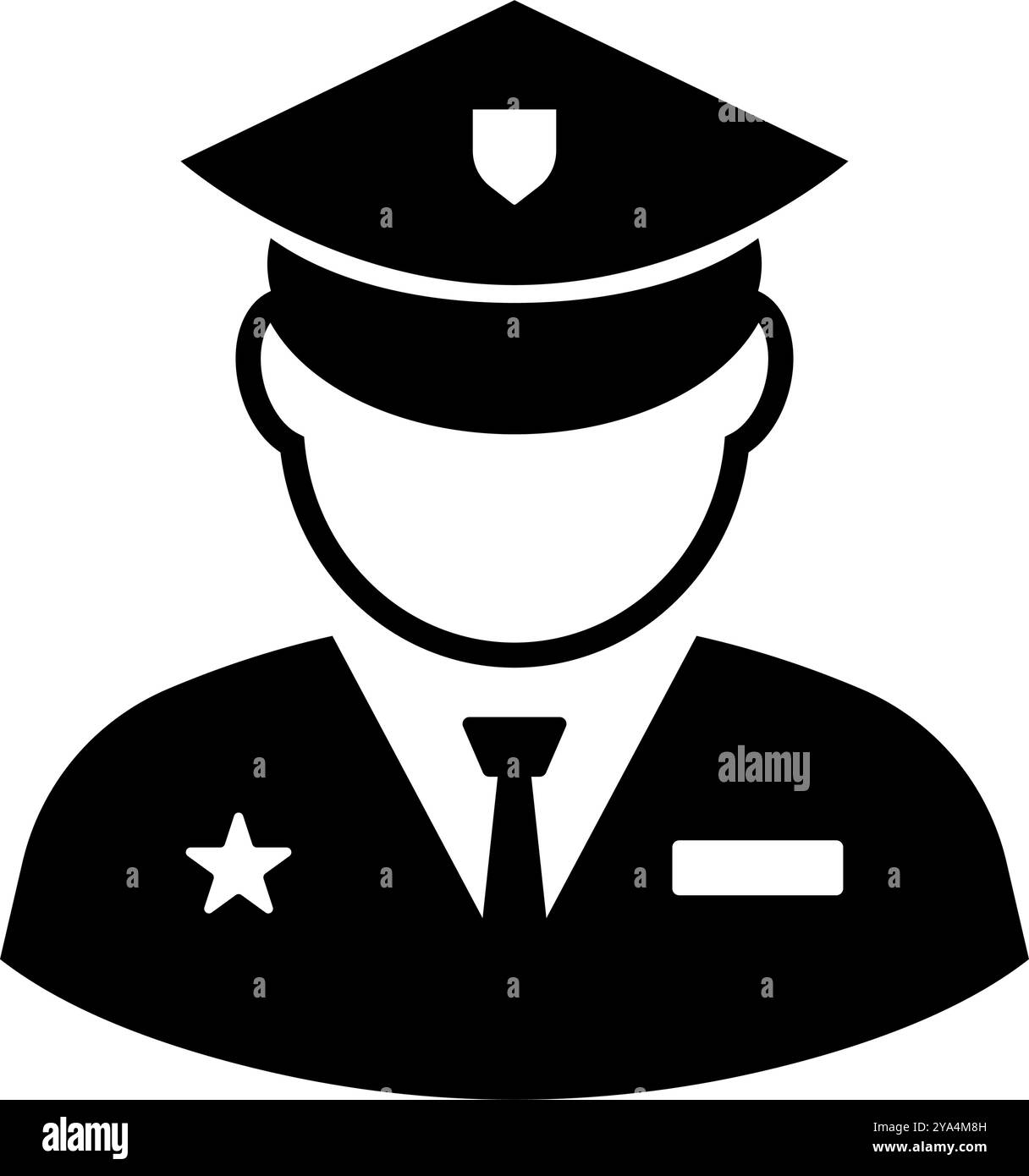 Police silhouette. Cop silhouette. Editable vector Stock Vector Image ...
