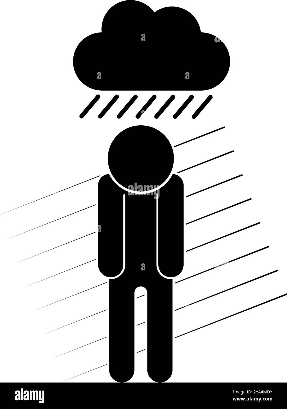 Sad cloud illustration vector Black and White Stock Photos & Images - Alamy