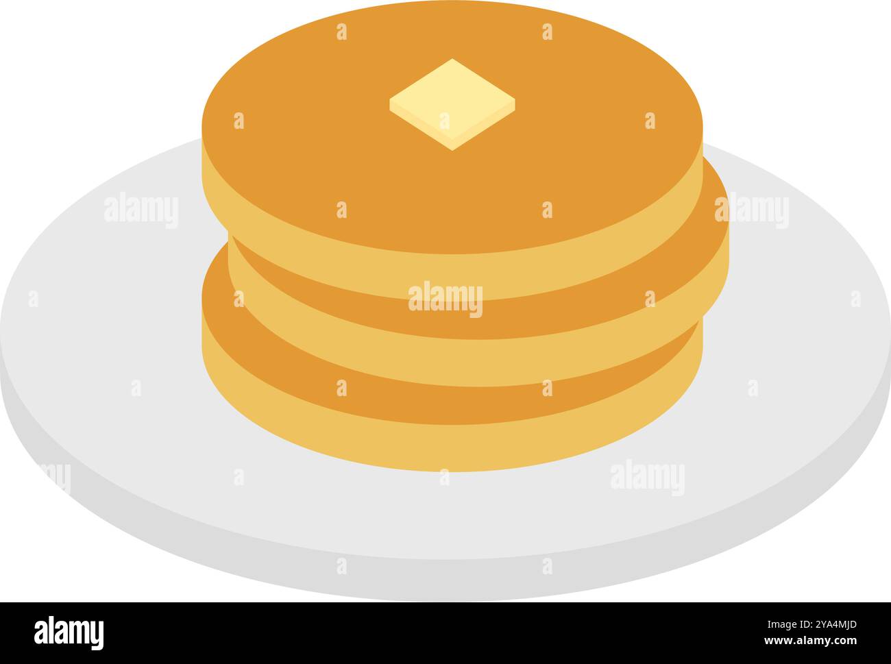 Stack of Pancakes with Butter Topping. Vector Stock Vector Image & Art ...