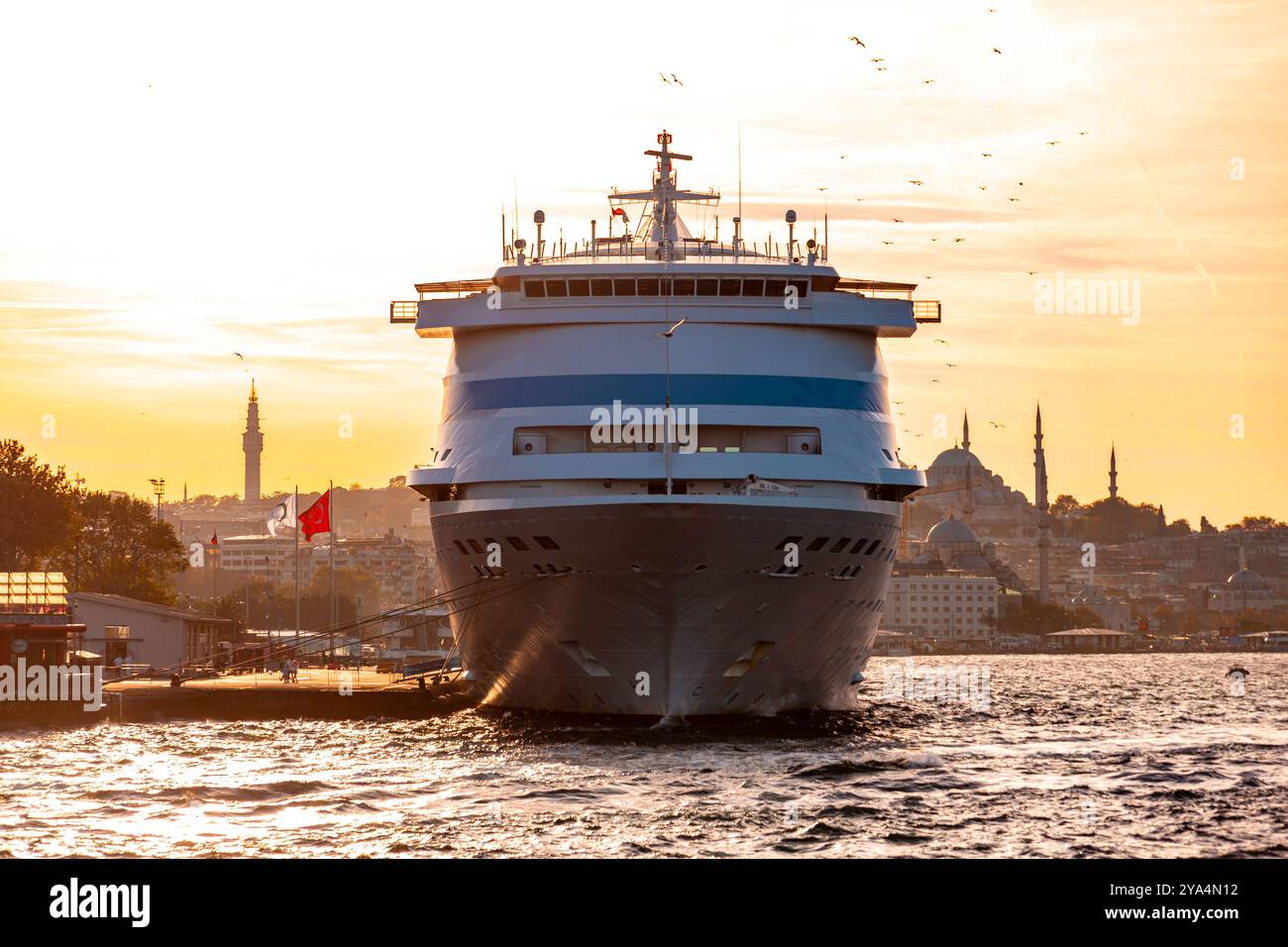 Istanbul, Turkiye - OCT 8, 2024: Luxury cruising ship docked on the ...