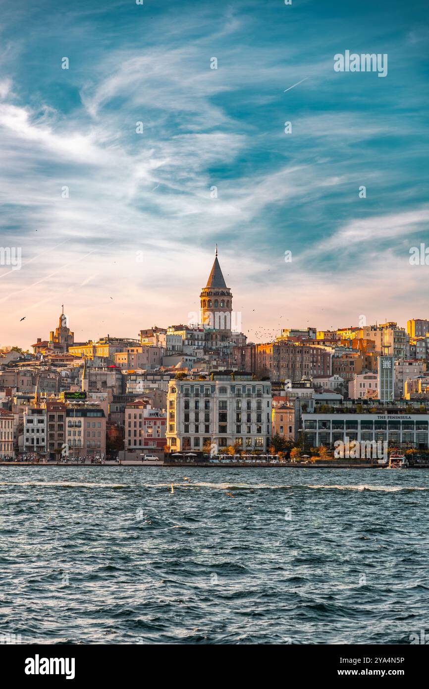 Istanbul, Turkiye - OCT 8, 2024: View of Galata Tower, the ancient ...