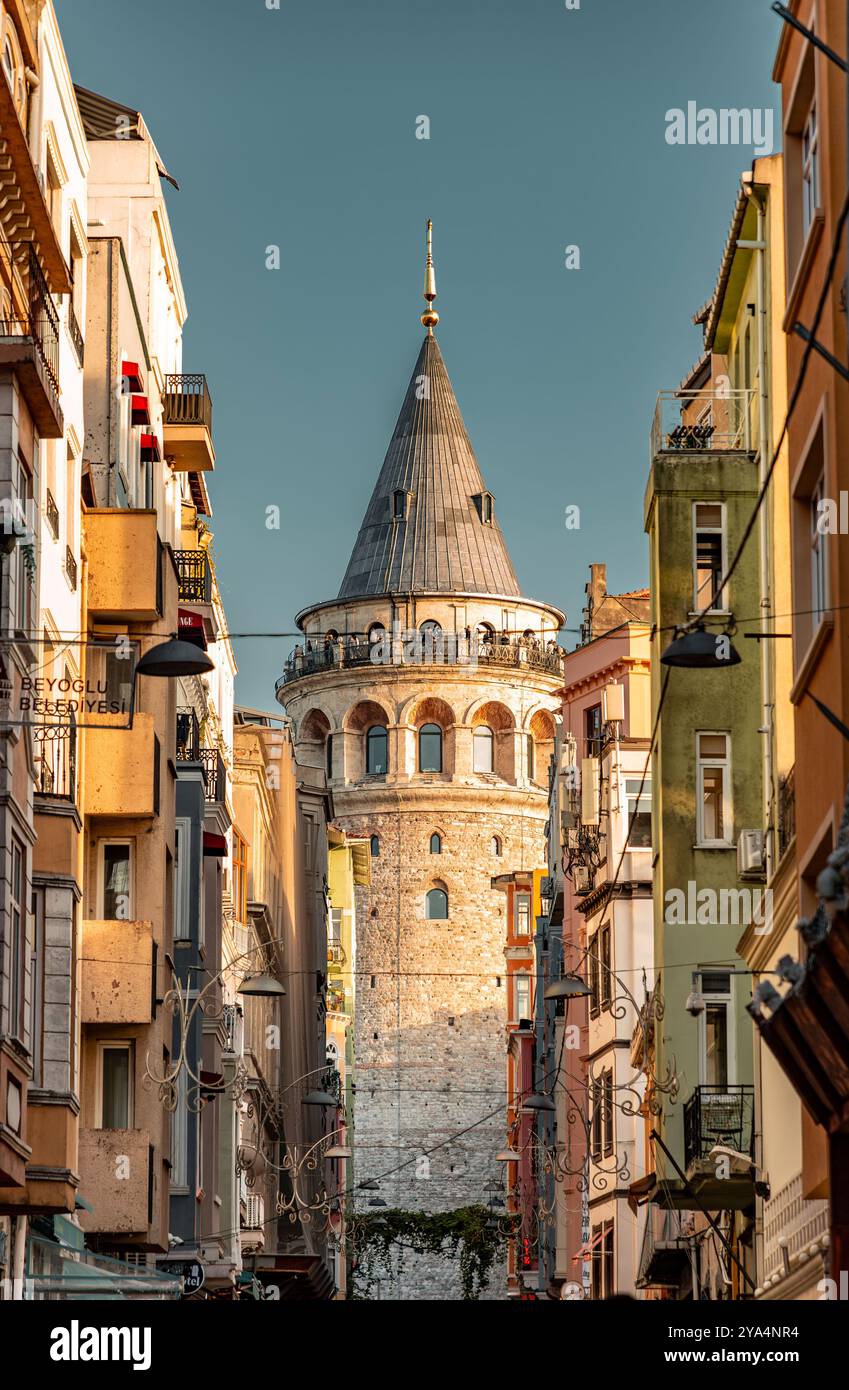 Istanbul, Turkiye - OCT 8, 2024: View of Galata Tower, the ancient ...